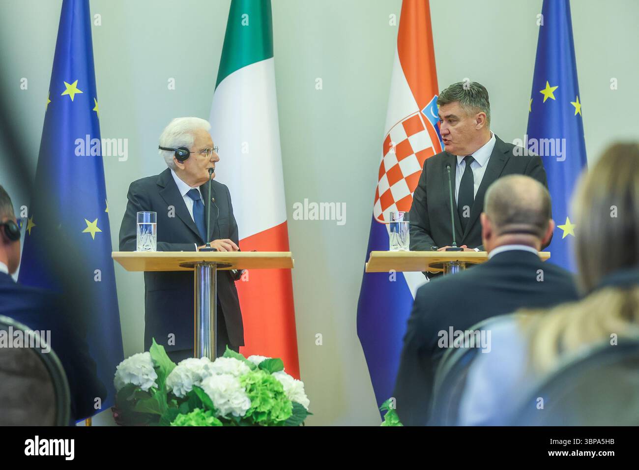 President of Italy Sergio Mattarella and president of Croatia Zoran ...