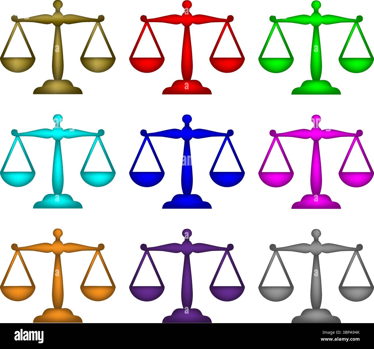colorful scales of justice set - law and balance symbols Stock Vector Image & Art - Alamy