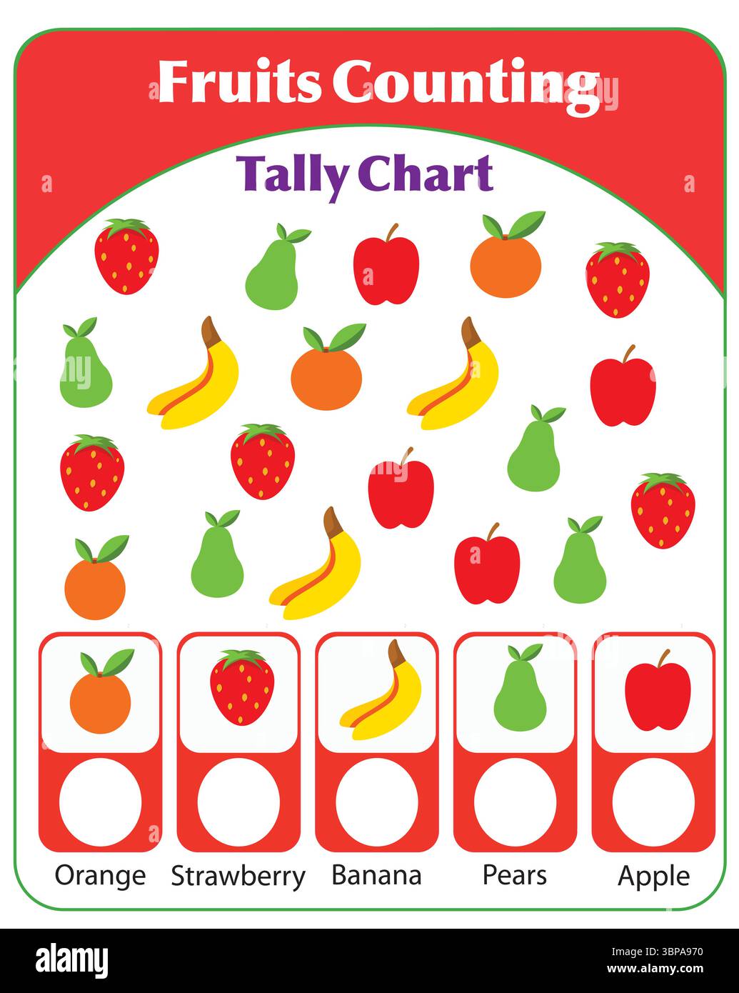 Fruits Counting Tally Chart Vector Design Stock Vector Image & Art - Alamy