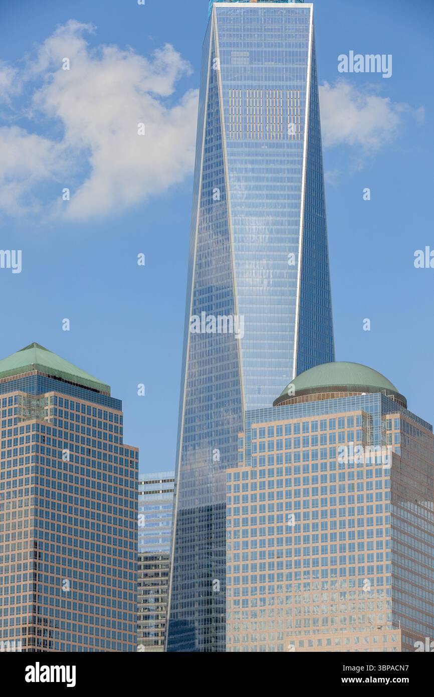 View of lower Manhattan and the financial district, dominated by the ...