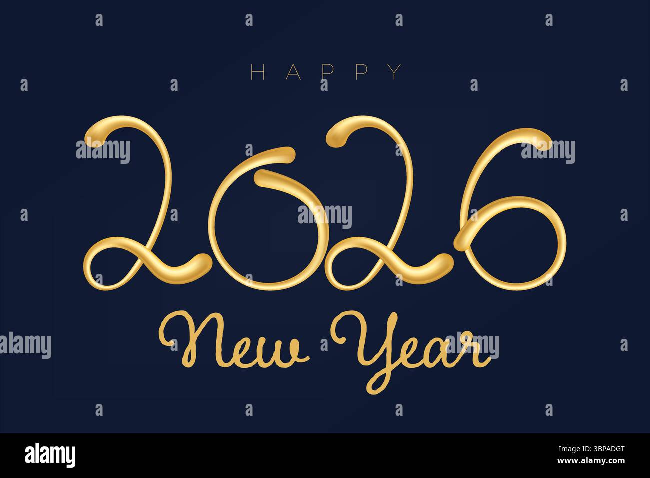 Elegant 3d golden 2026 hi-res stock photography and images - Alamy