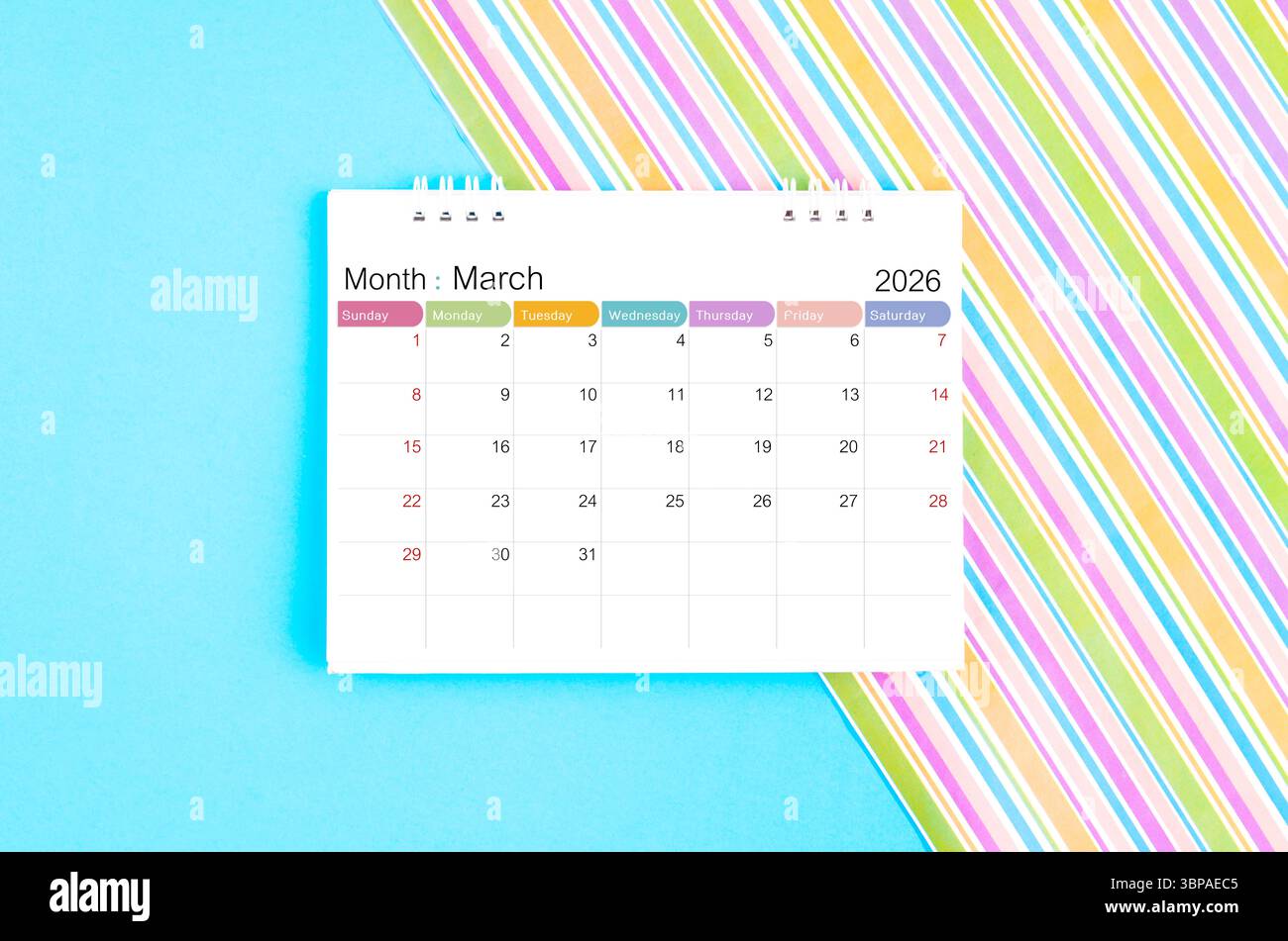 Calendar template march 2026 hi-res stock photography and images - Alamy