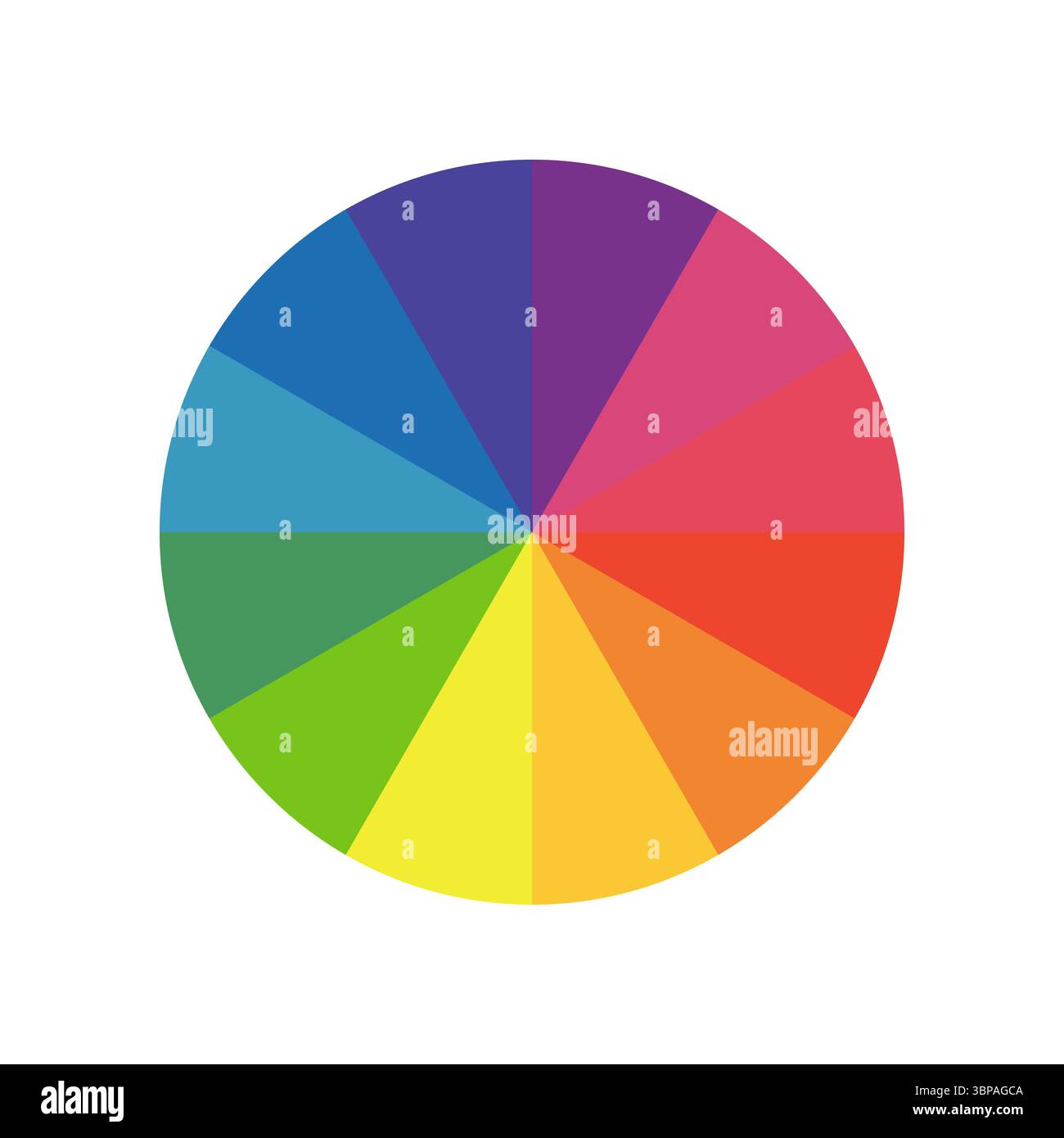 Color wheel palette. Circle template for art schools. Rainbow circle divided in twelve parts ...