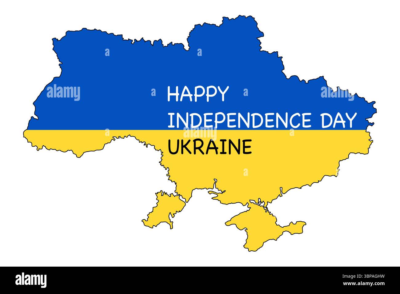 Independence Day of Ukraine. Ukraine Map and Flag. Celebration ...