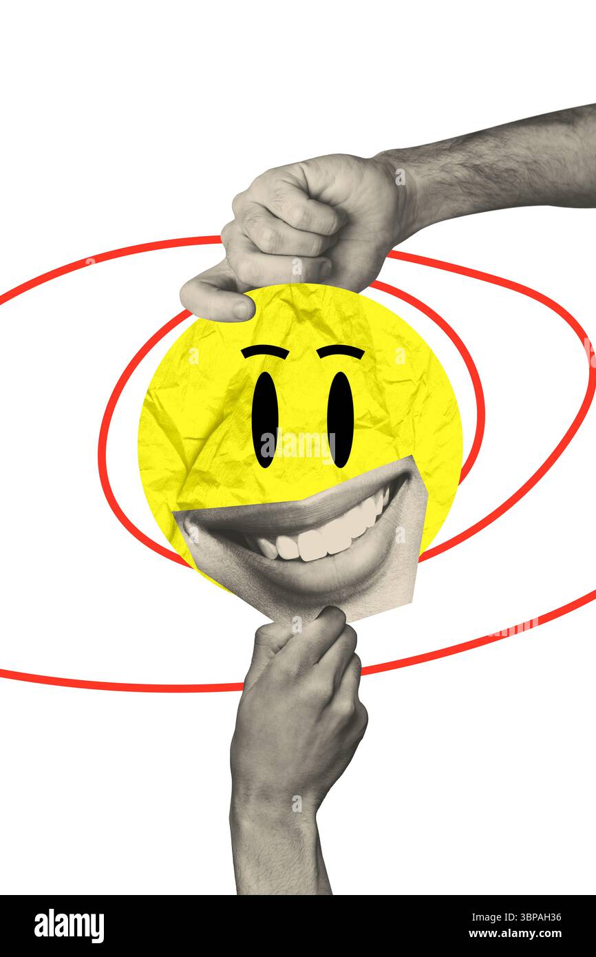 Trend artwork composite 3D photo collage design of two big size hands ...