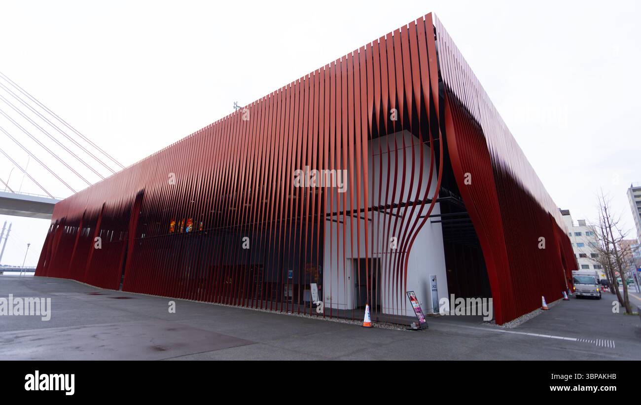 Aomori, Japan - April 18 2025: the exterior of Nebuta museum wa-rasse ...