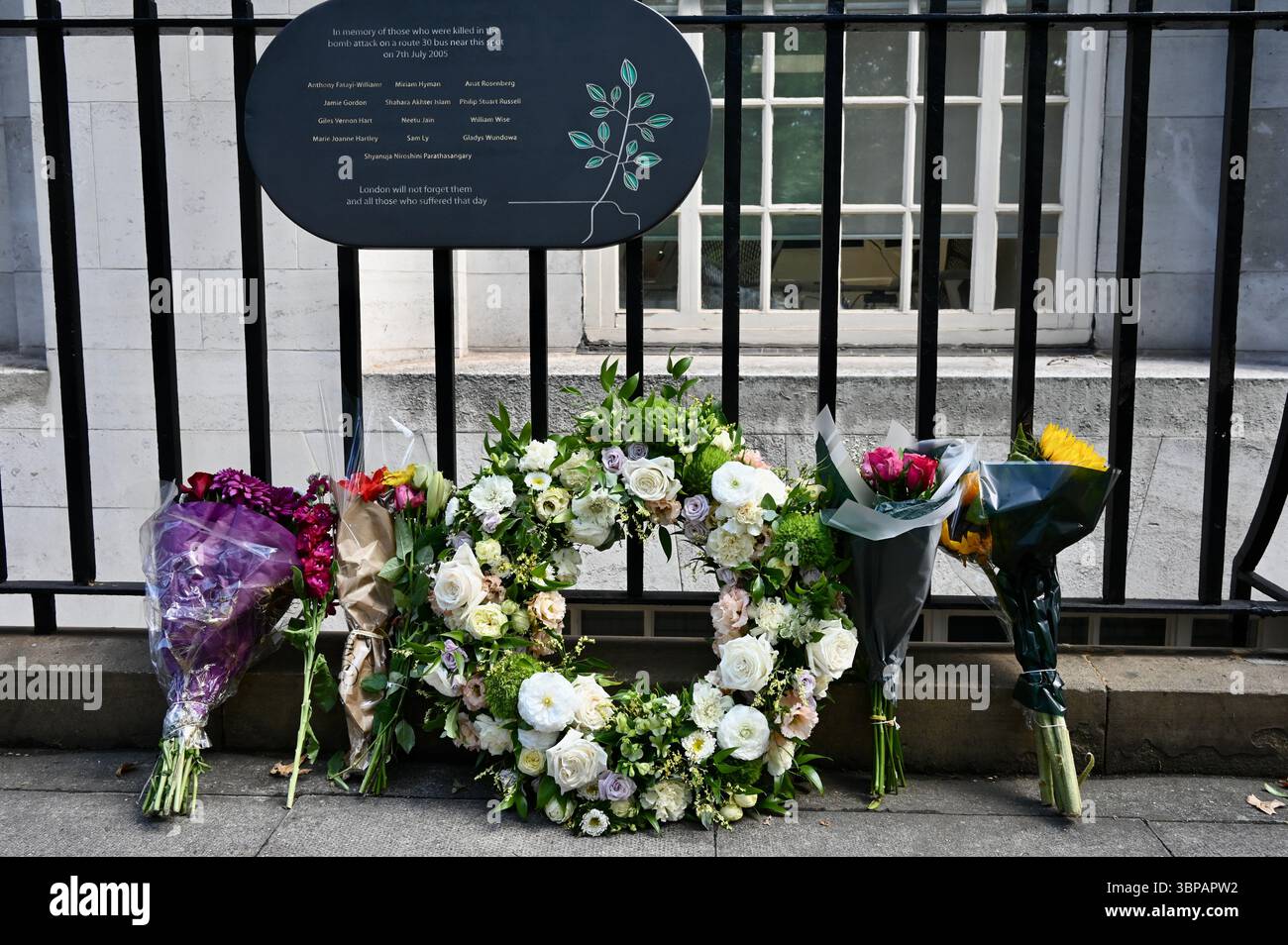 London, UK. 20th Anniversary of the 7/7 London Bombings. Floral ...