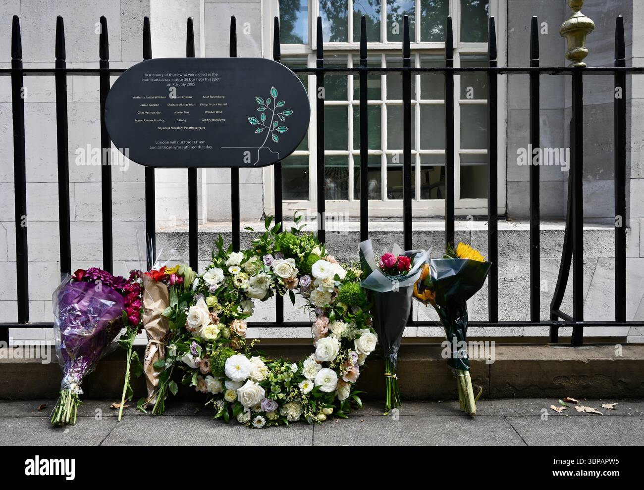 London, UK. 20th Anniversary of the 7/7 London Bombings. Floral ...