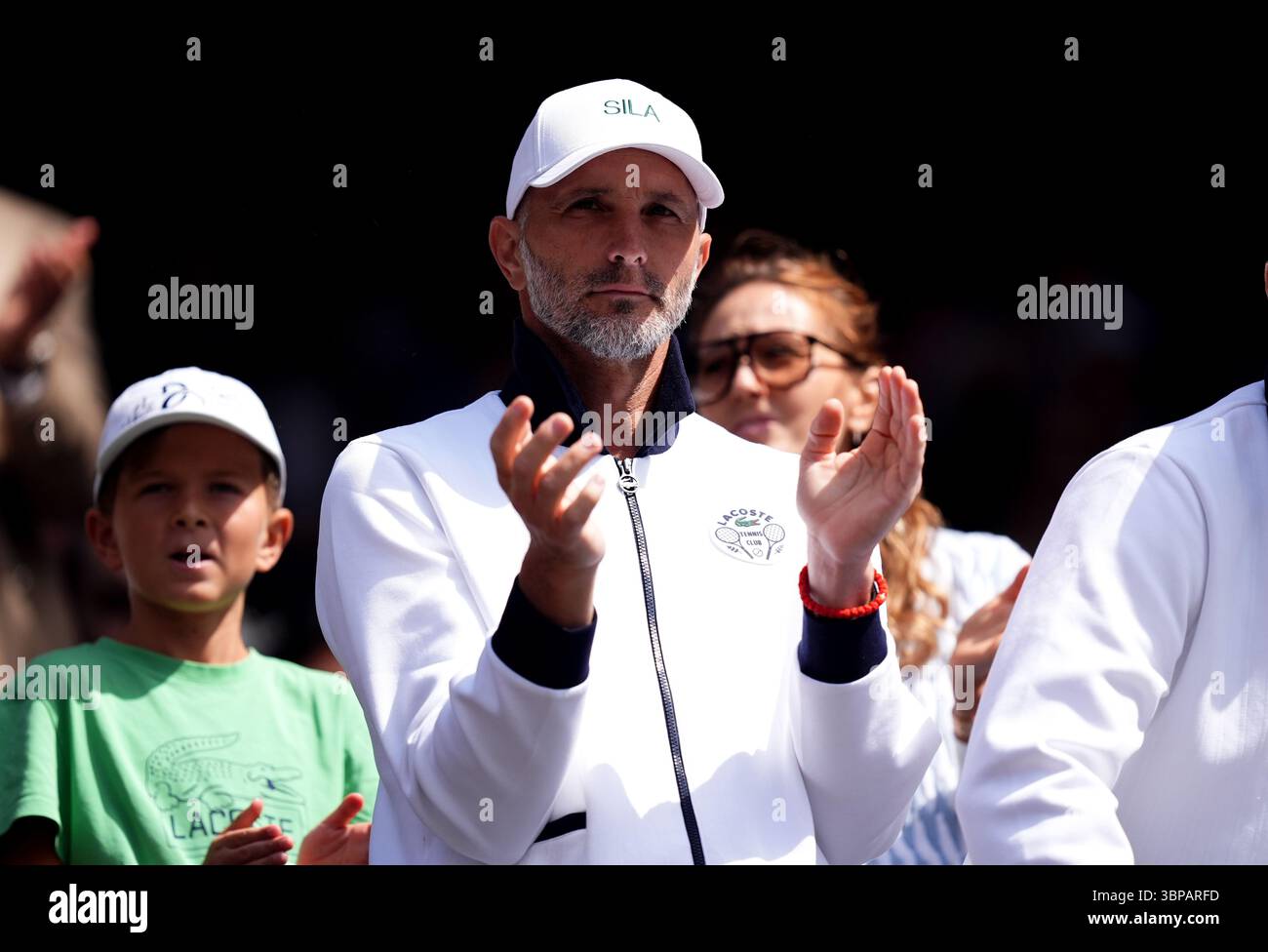 Dusan Vemic, coach of Novak Djokovic on day eight of the 2025 Wimbledon ...