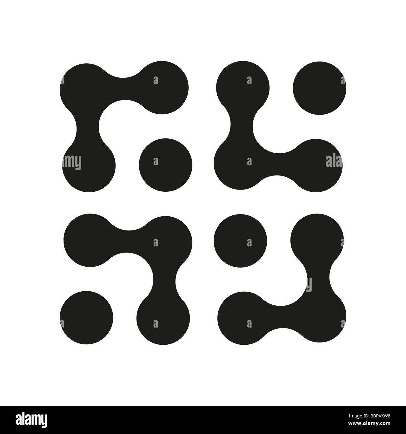 Connected dots vector sign. Circles fluid minimal organic pattern ...
