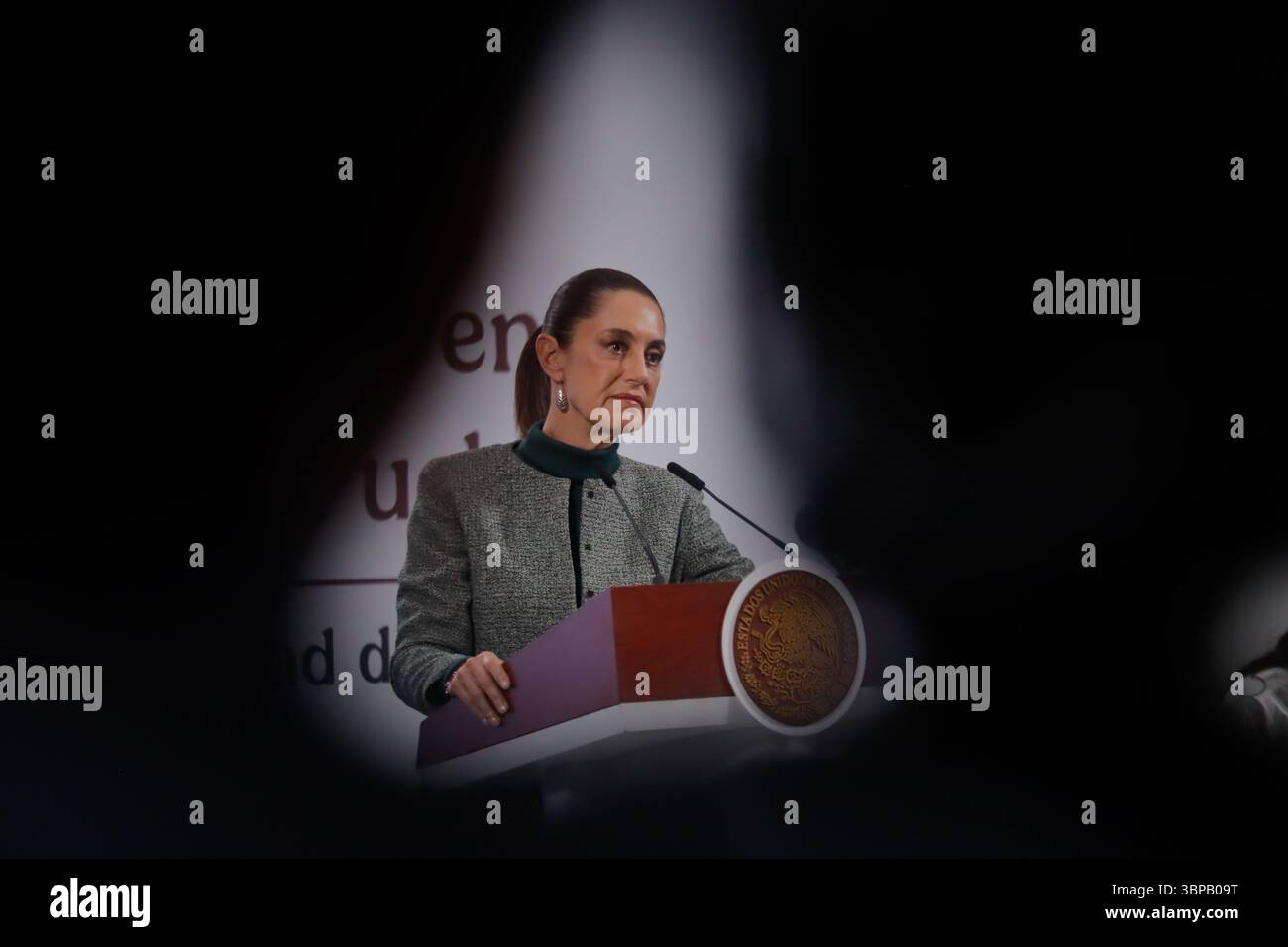 Mexico's President Claudia Sheinbaum, speaks during a news conference ...