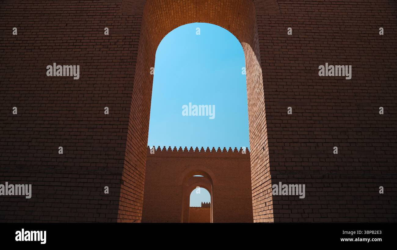 Visitors admire the stunning arched structures of Babylon, showcasing ...