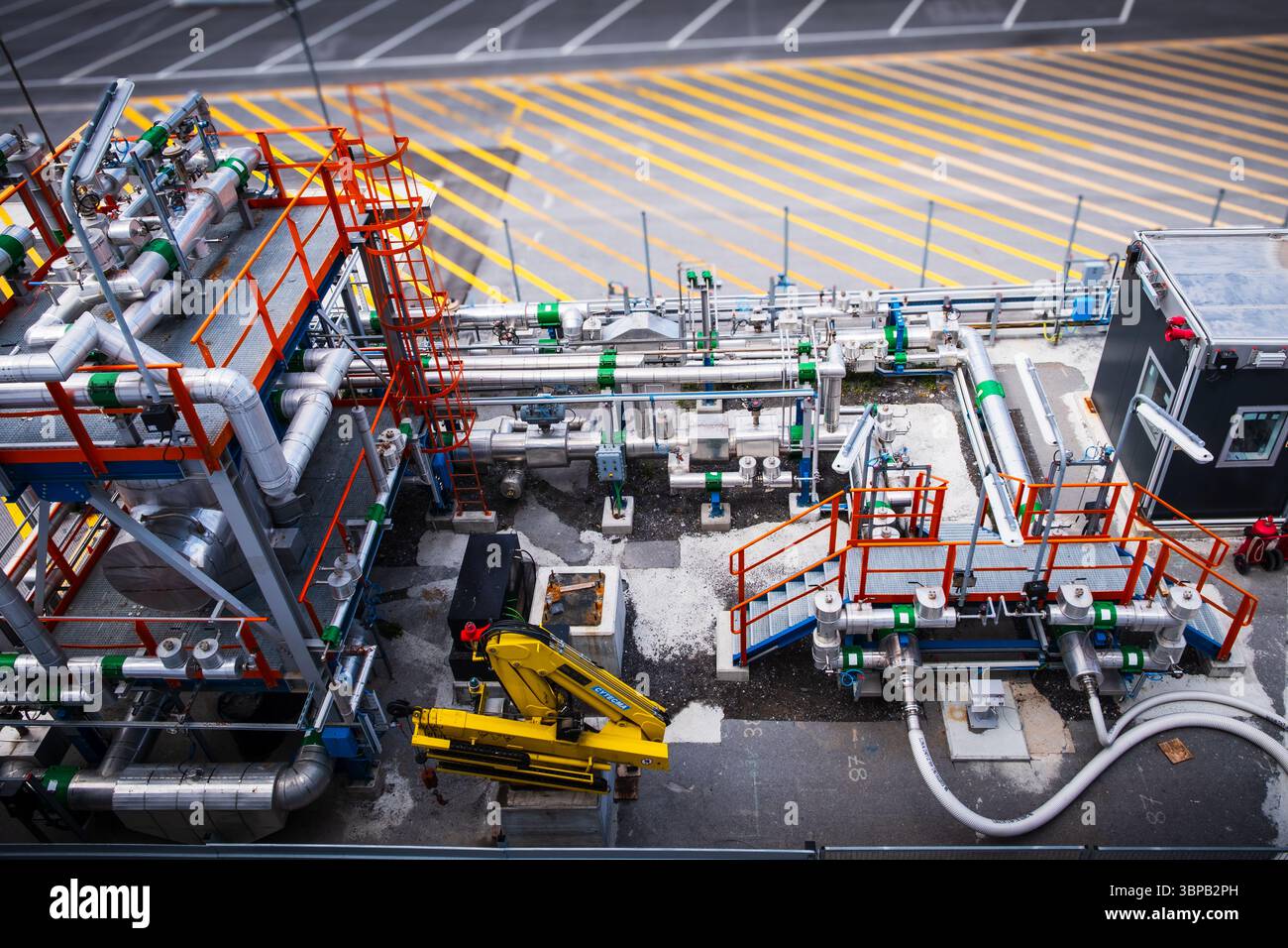 Ship refueling point for passenger ferries at Bilbao port Stock Photo ...