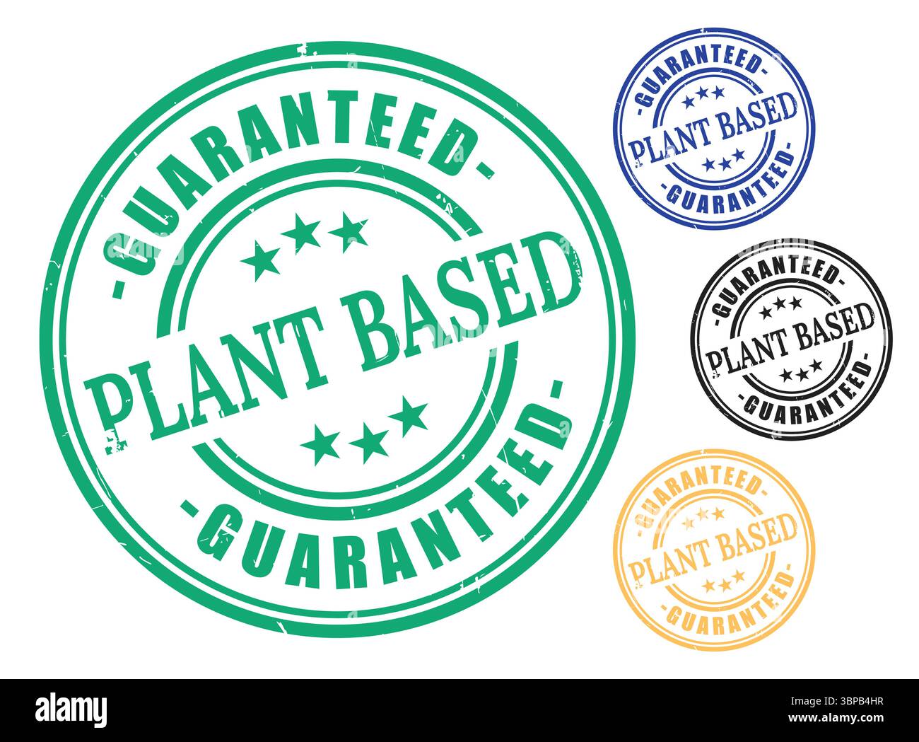 Organic Vegan Certification Vector Stamps, Plant-Based Label Pack Stock ...