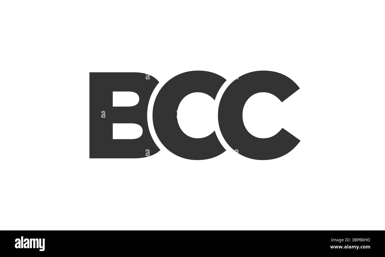 BCC logo design template with strong and modern bold text. Initial ...