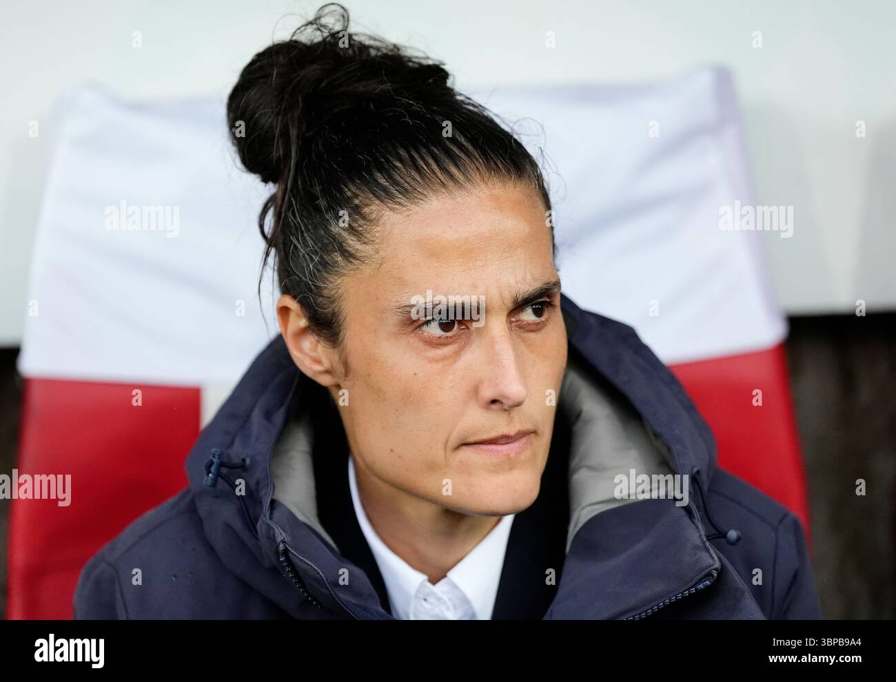 Spain manager Montse Tome ahead of the UEFA Women's Euro 2025 Group D ...