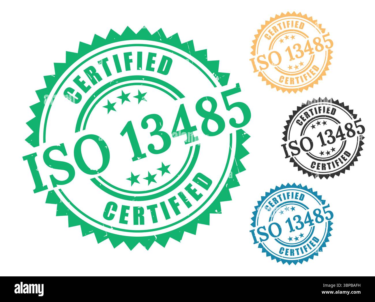 Medical Equipment Certification Icons, ISO 13485 Guarantee Labels Stock ...