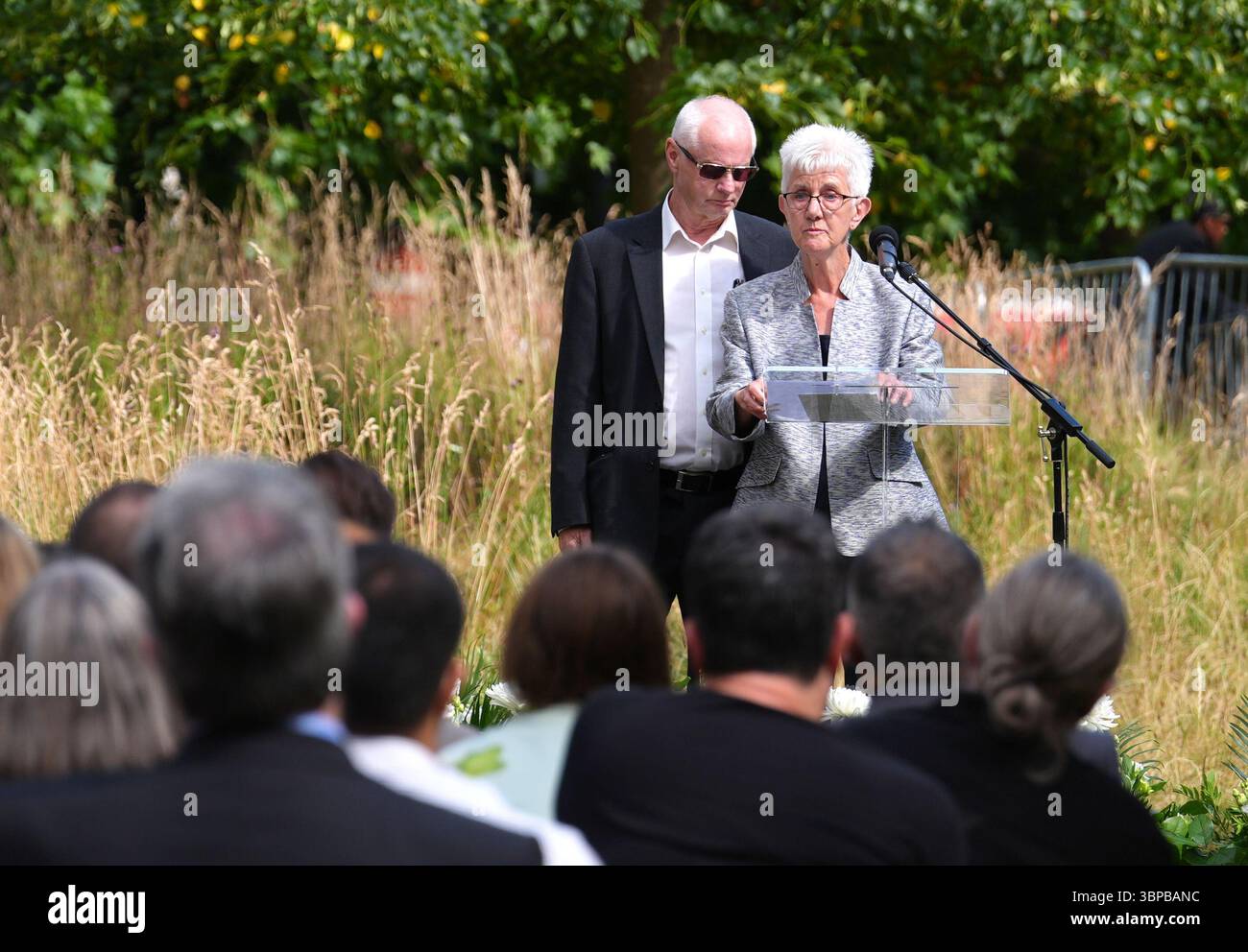 John Taylor and June Taylor, parents of victim Carrie Taylor, address a ...