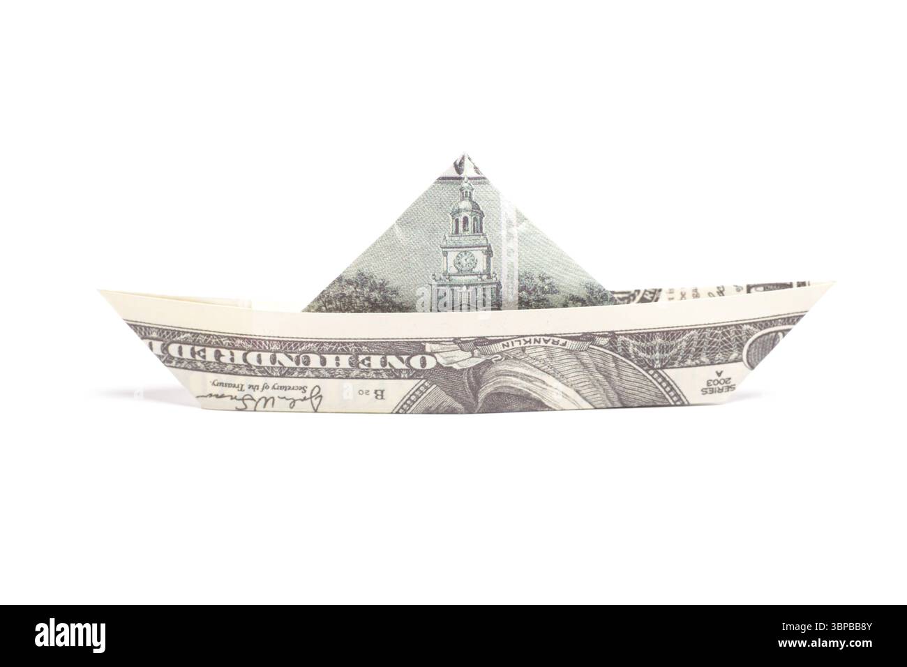 Money Origami boat with one hundred Dollar bills Stock Photo - Alamy
