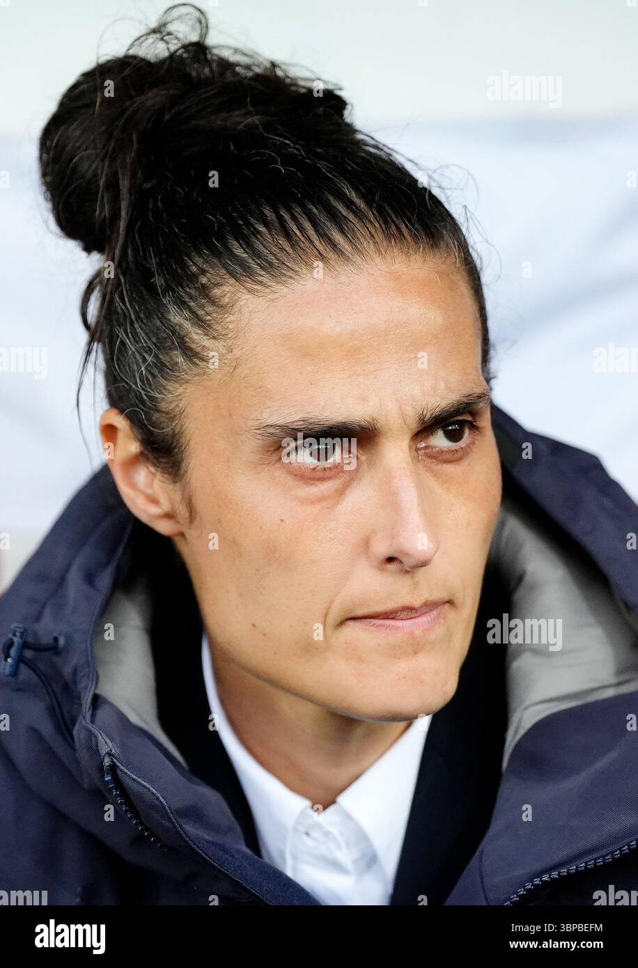 Spain manager Montse Tome ahead of the UEFA Women's Euro 2025 Group D ...