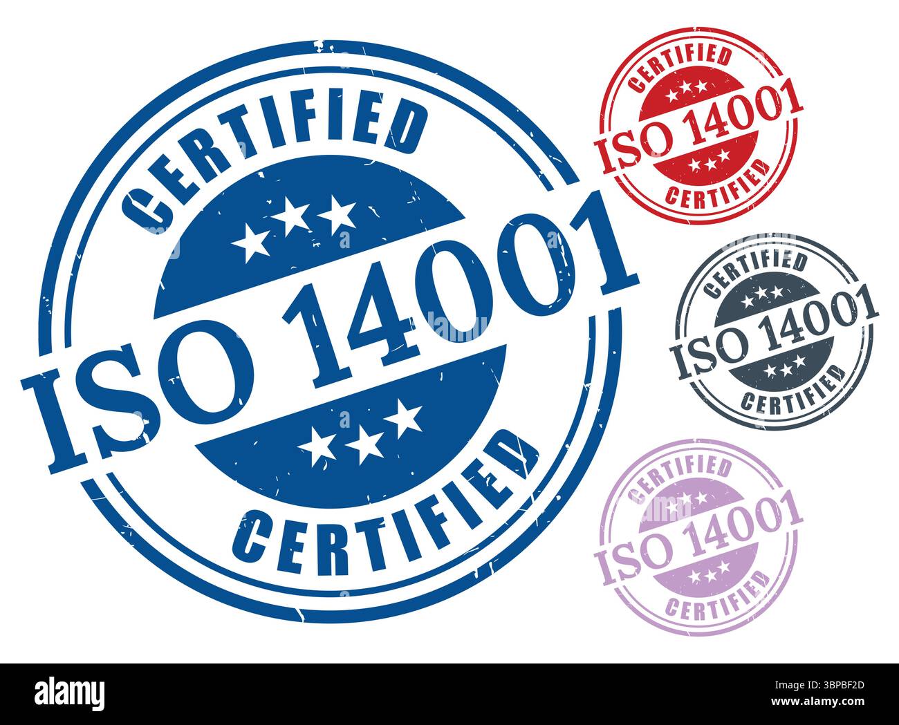 Environmental ISO 14001 Certification Badges, Vector Seal Set Stock Vector Image & Art - Alamy