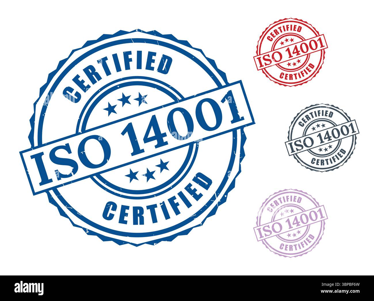 ISO Certified Environmental Labels, Vector Set of Green Stamps Stock ...