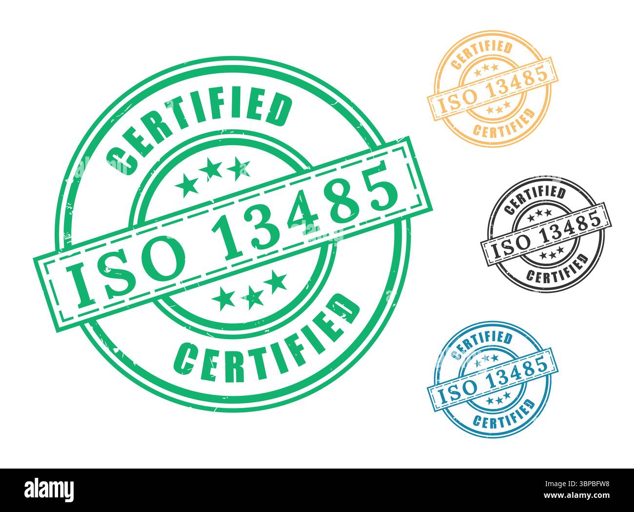 ISO 13485 Compliance Stamps, Medical Device Quality Control Vector Set ...