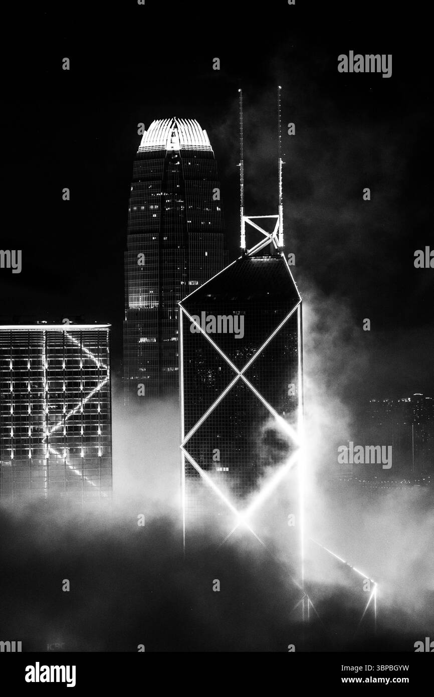 Financial district lights Black and White Stock Photos & Images - Alamy