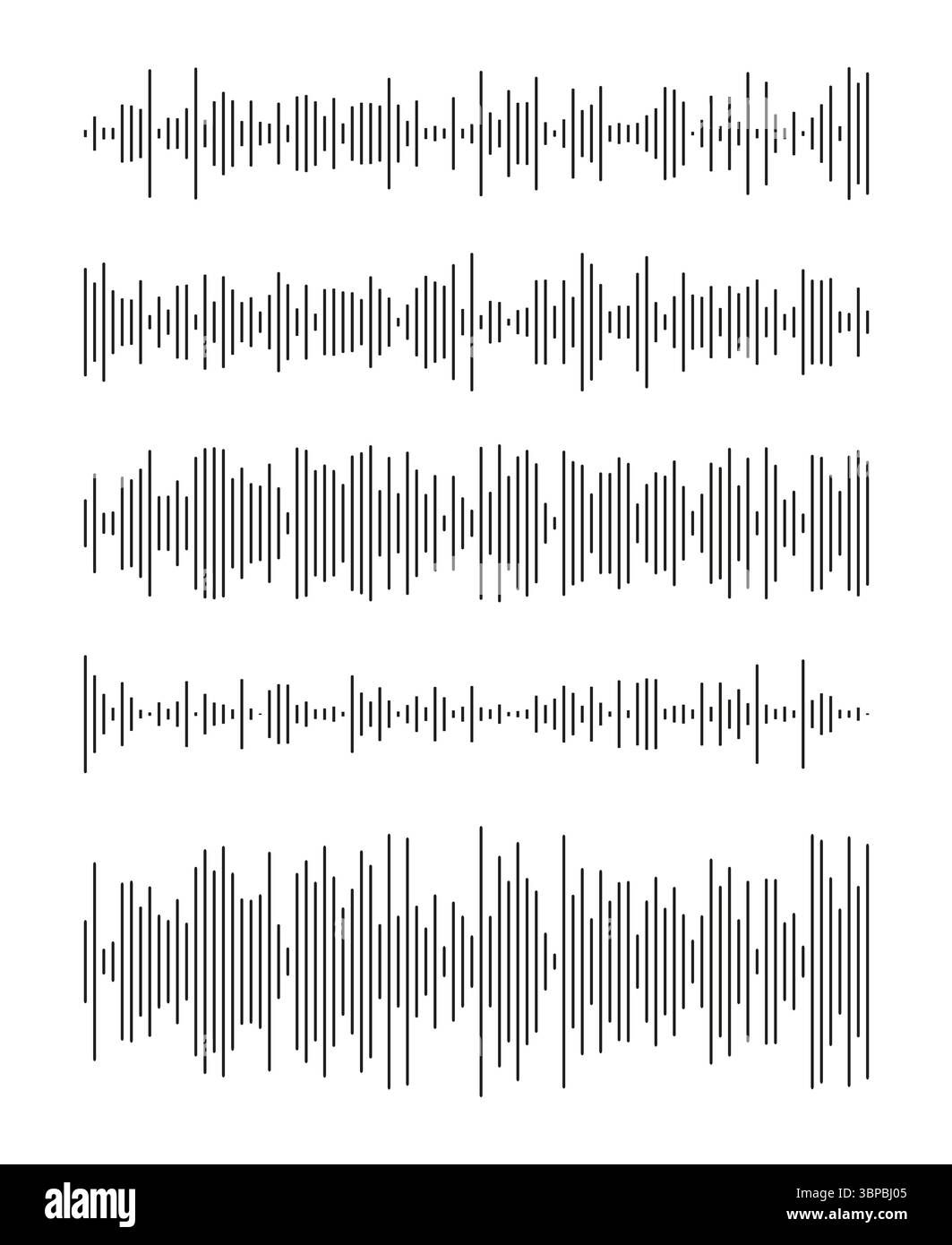 Waveform patterns. Music player or app. Equalizer graphic symbol. Set ...