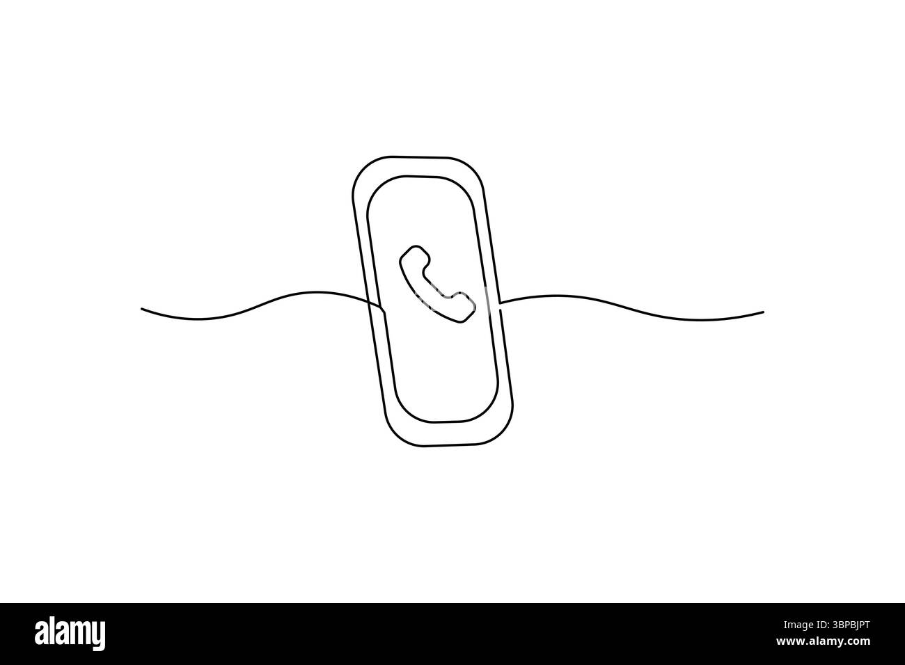 Continuous one line art of smartphone vector illustration premium ...