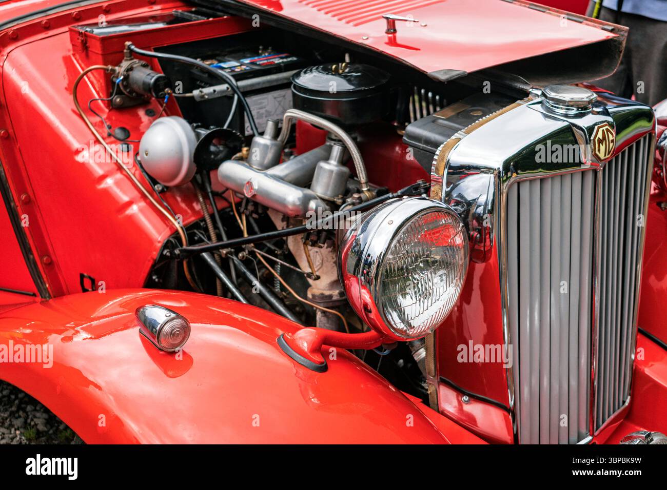 MG TD engine. East Lancs Hospice Classic Car Show 2025 Stock Photo - Alamy