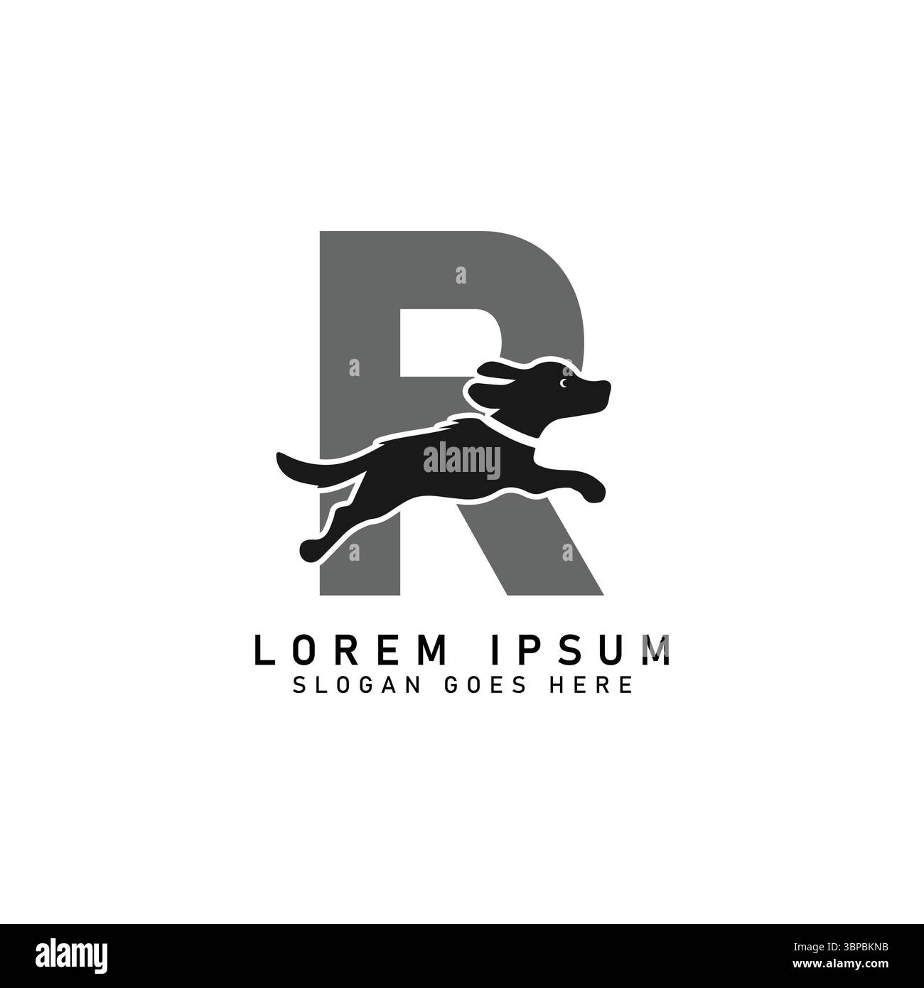 Initial Letter R Dog Logo. Alphabet R Dog Design vector illustration ...