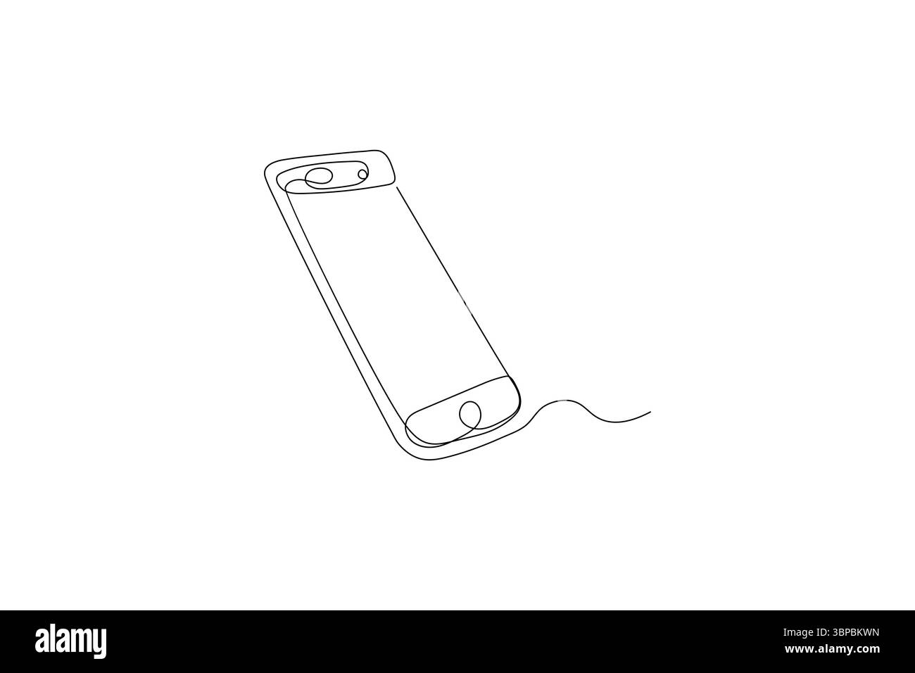 Continuous one line art of smartphone vector illustration premium ...