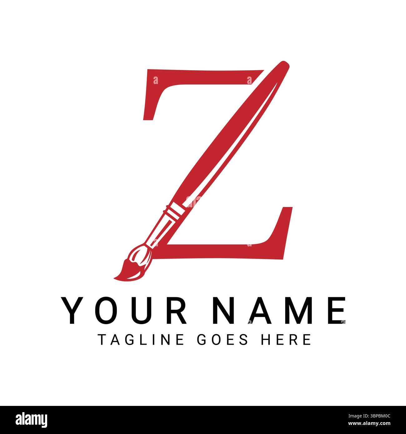Letter Z Painting Brush Logo Design. Alphabet Z Painting Artist Icon ...