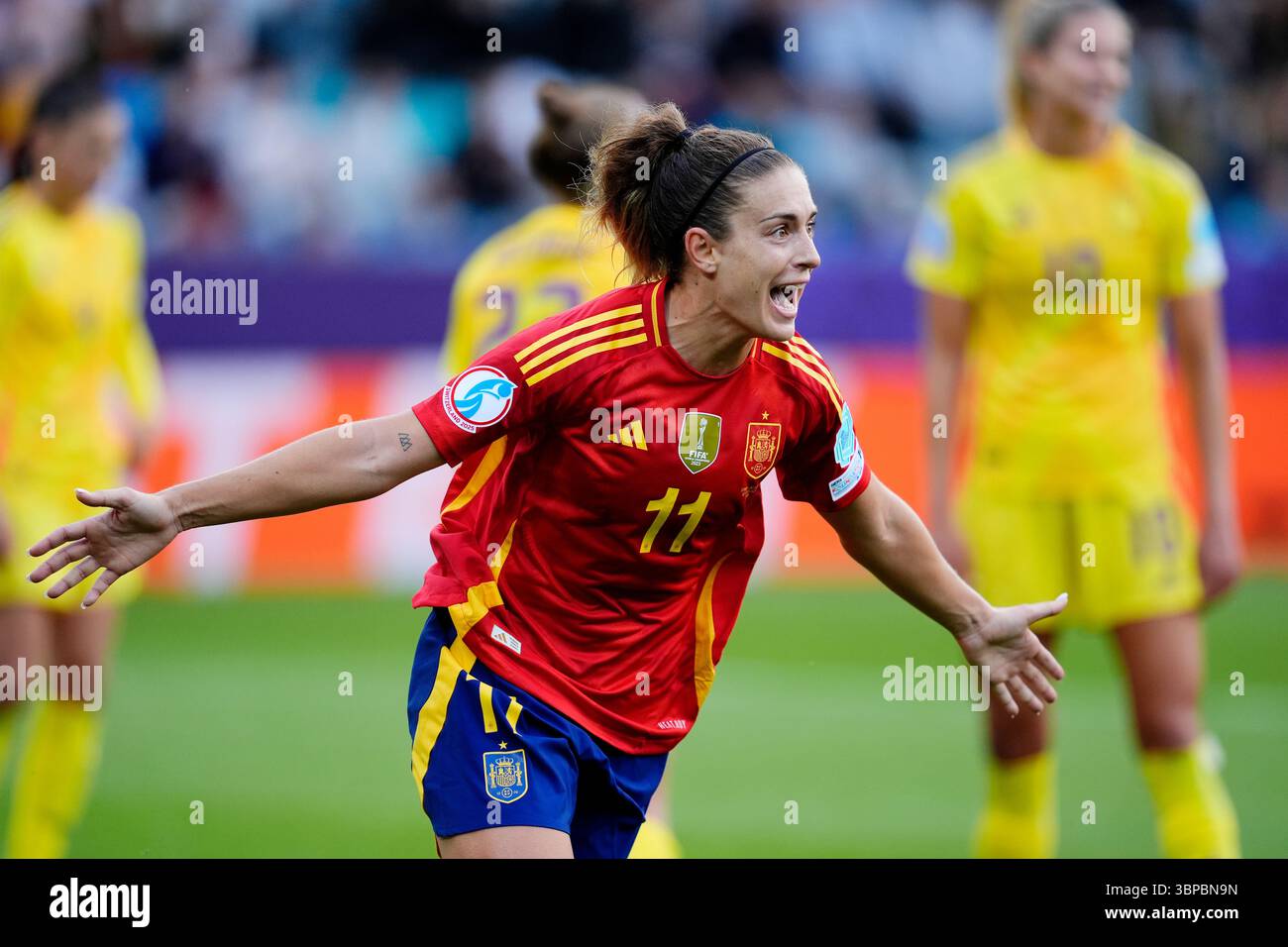 Spain's Alexia Putellas celebrates scoring their side's sixth goal ...