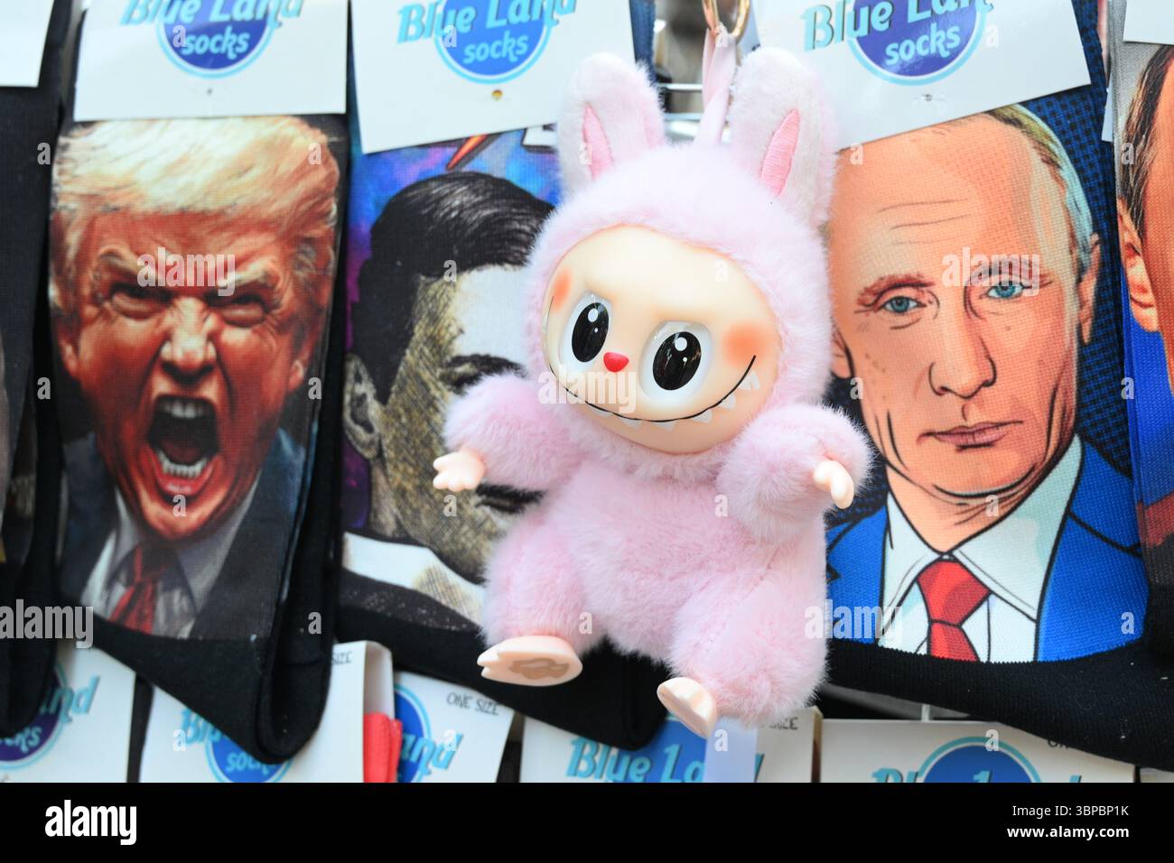 Belgrade, Serbia - June 16, 2025: The doll looks like Labubu and socks ...