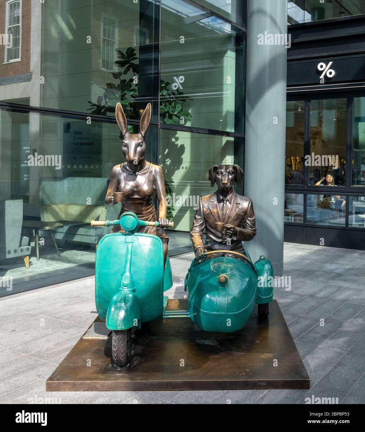 Together Forever on Wheels Sculpture by Gilly and Marc Stock Photo - Alamy