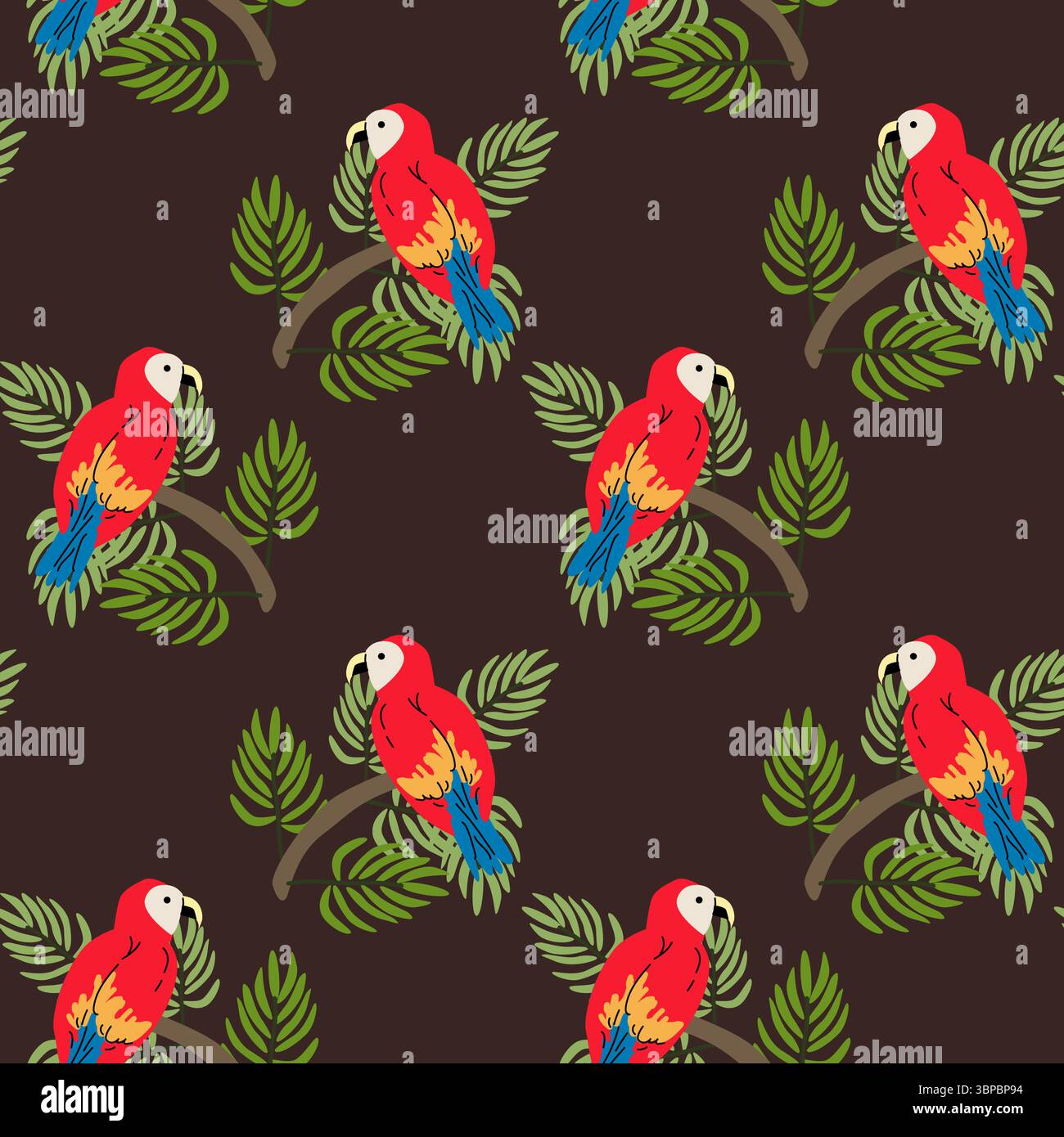 Parrots of the rainforest Stock Vector Images - Alamy