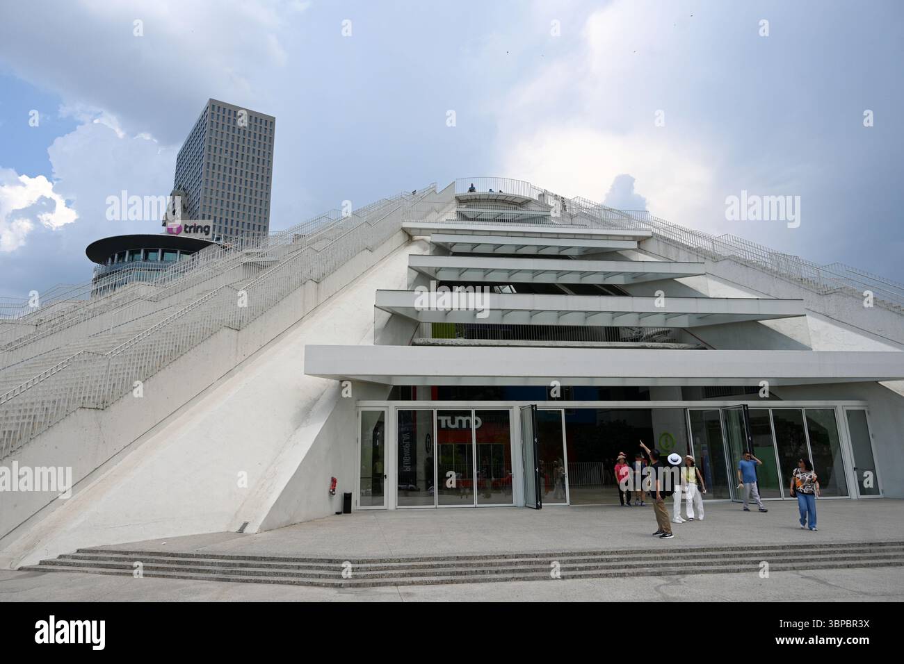 Tirana, Albania - June 20, 2025: Tourists near the Pyramid of Tirana ...