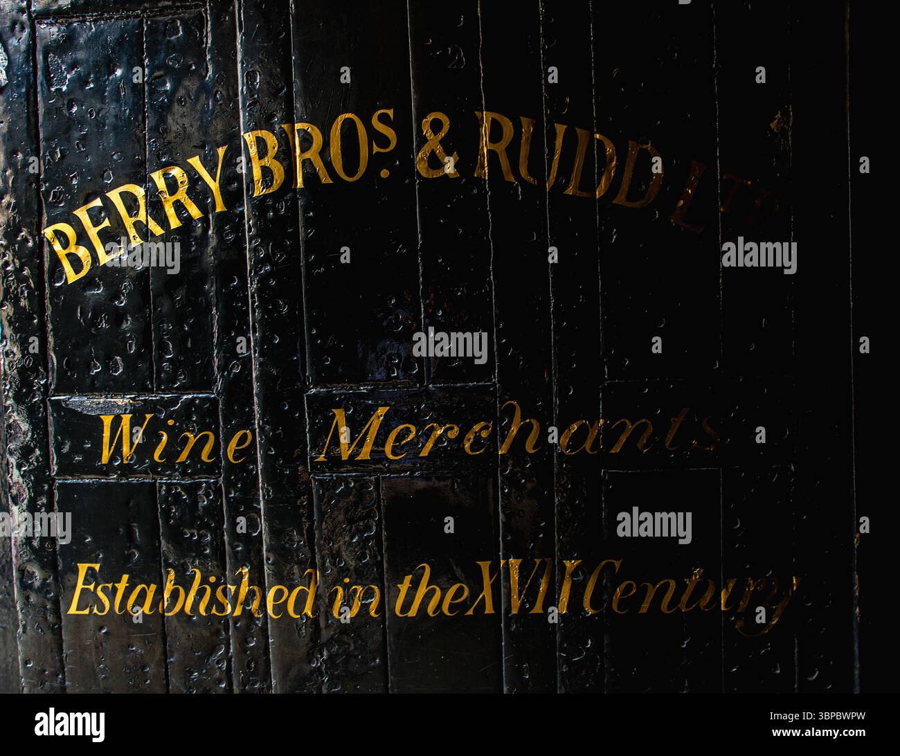 Hand painted sign Traditional sign with golden letters of Berry Bros ...
