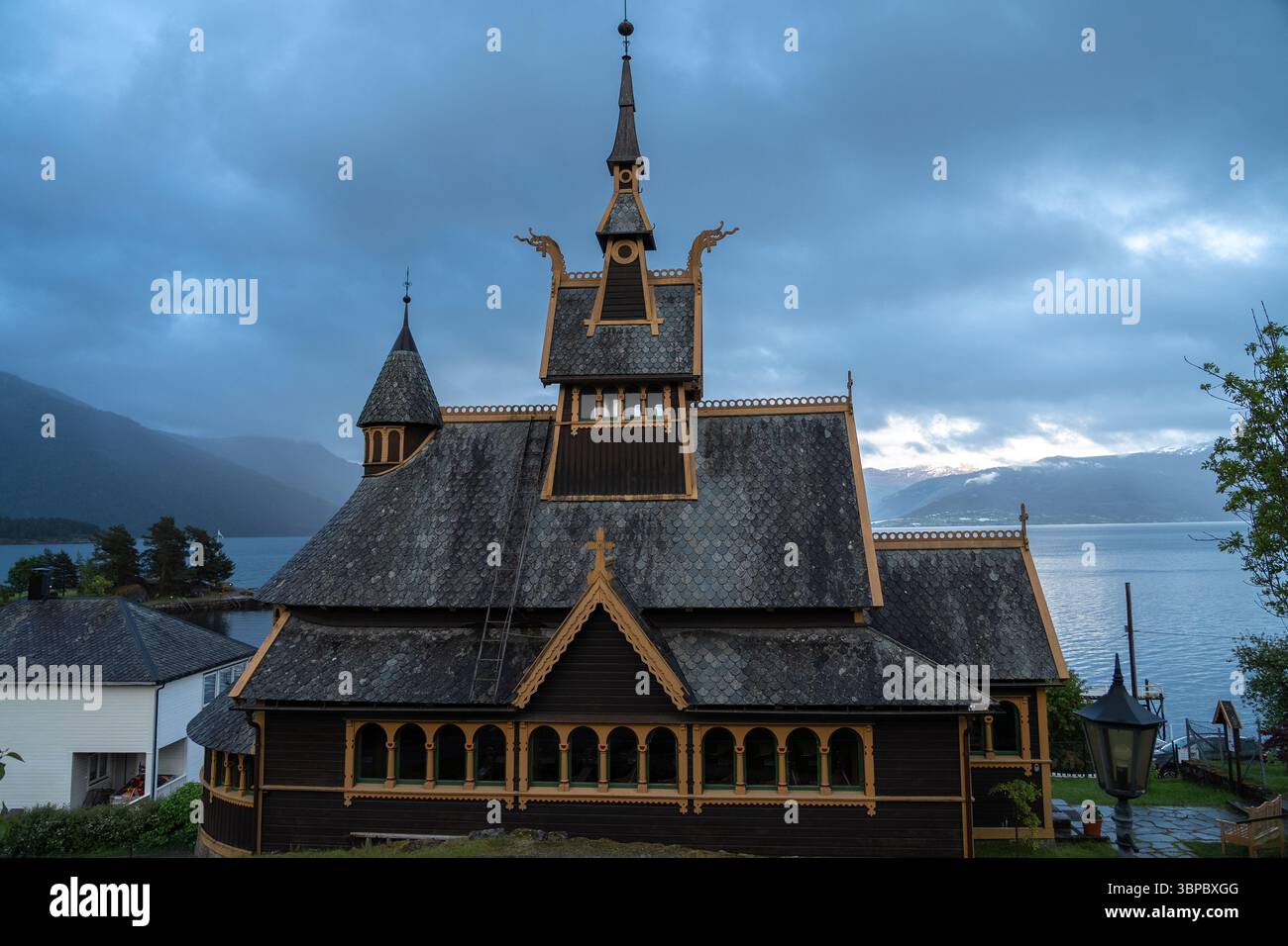 St Olaf church in Balestrand was built as a Norwegian stave style ...