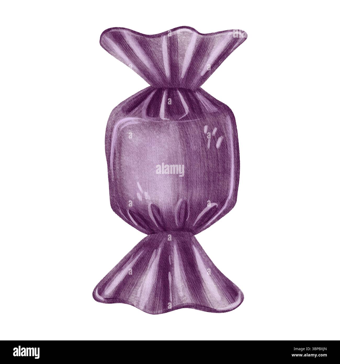 Watercolor illustration of purple candy in a wrapper. Perfect for ...