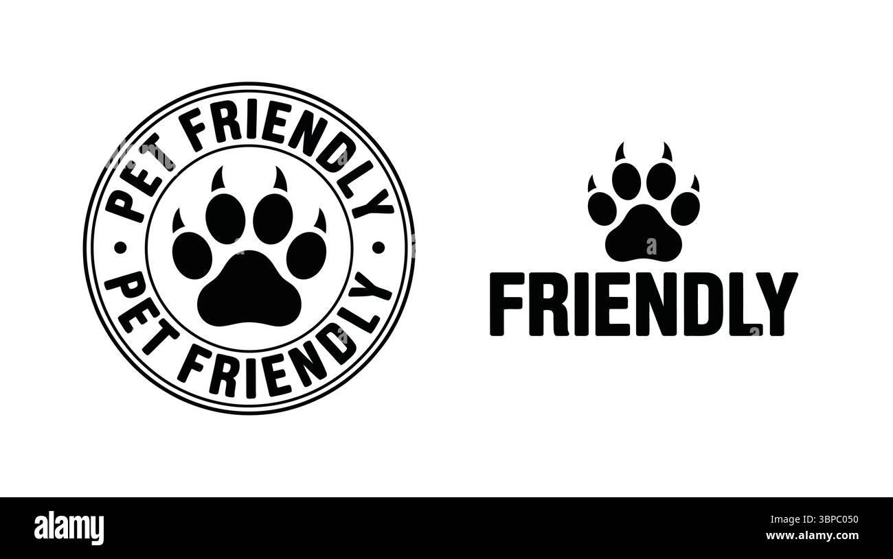 Two pet friendly logos one in a circle and one with just the word ...