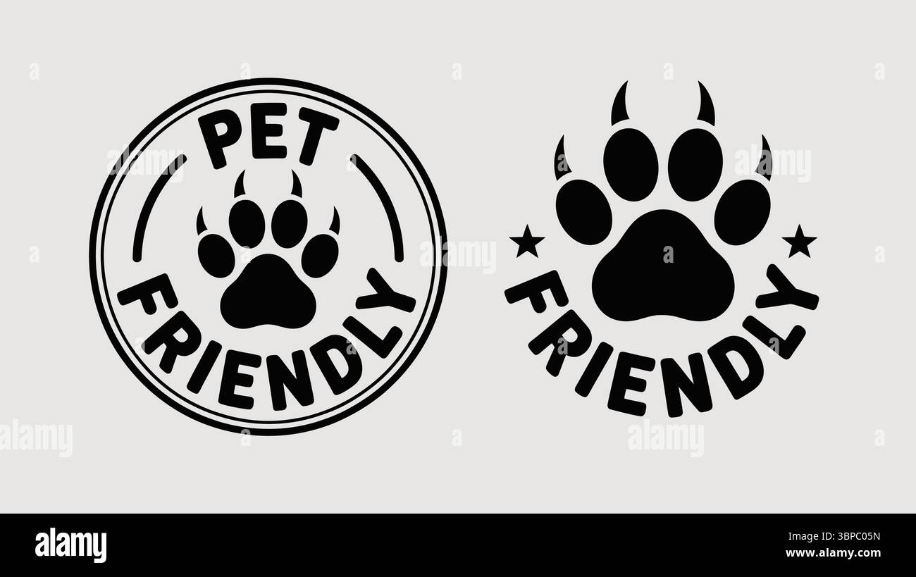 Paw circle logo Black and White Stock Photos & Images - Alamy