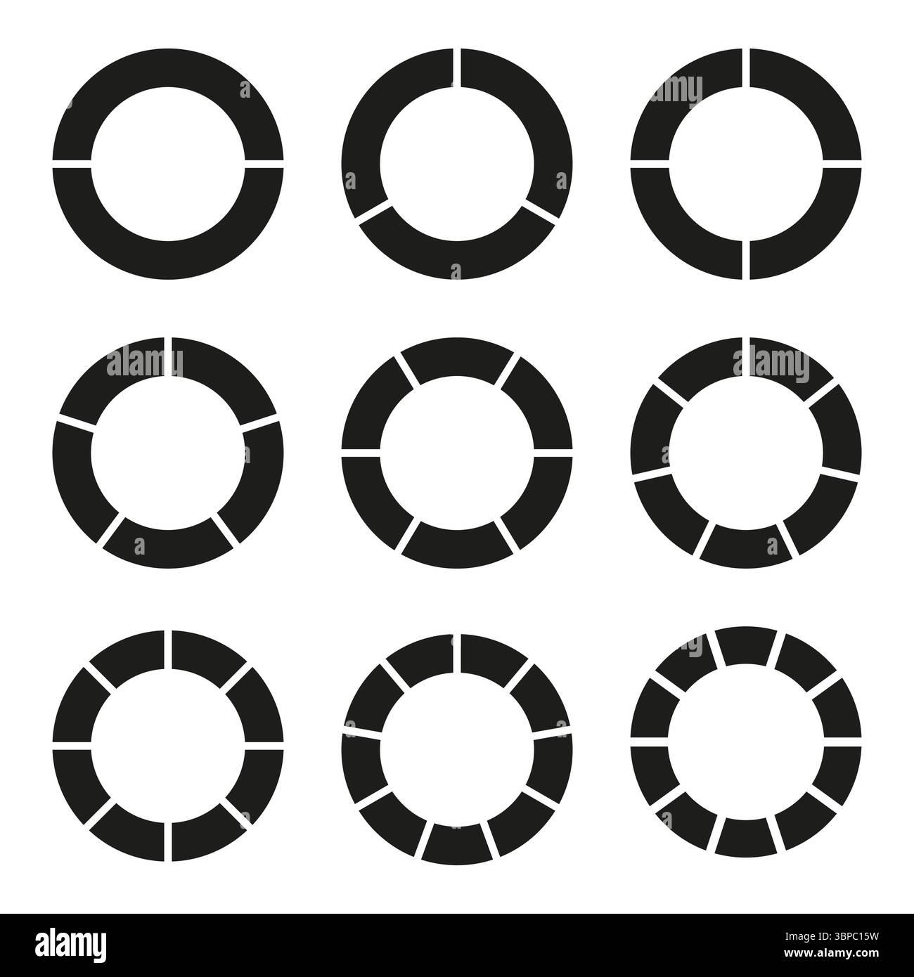 Infographic set. Circle division on equal parts. Wheel round divided ...