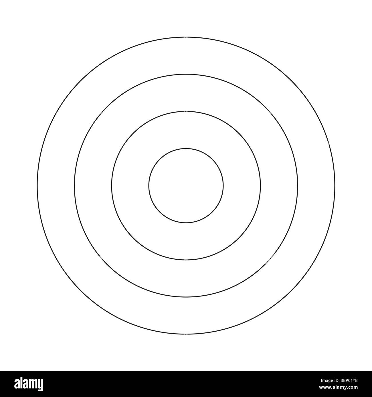 Polar grid of 3 concentric circles. Circle diagram divided on three ...