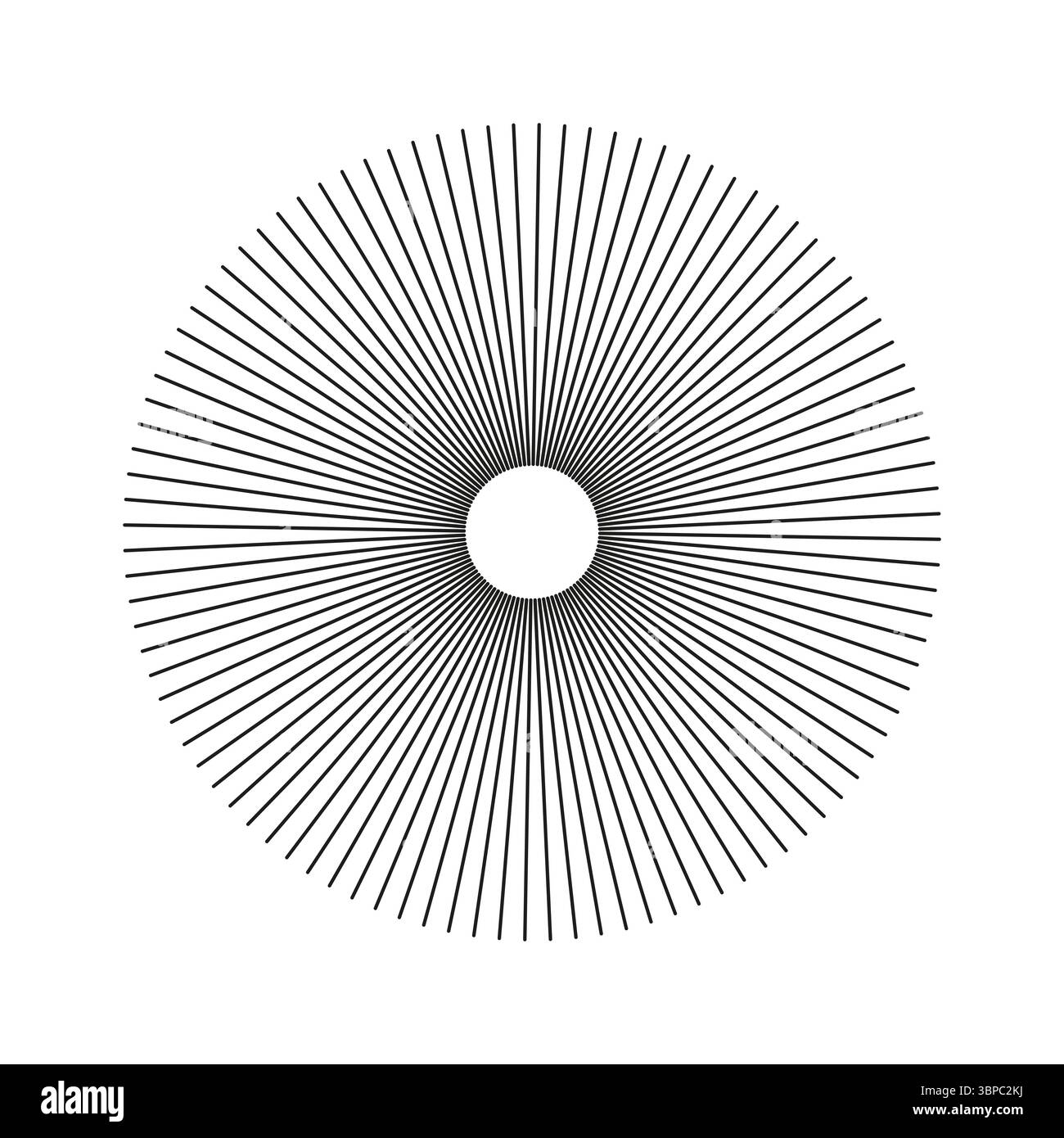 Radial circle lines. Circular lines template. Symbol of Sun star rays ...