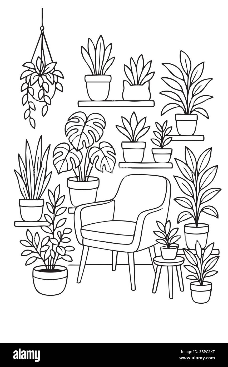 Elegant living room cozy Black and White Stock Photos & Images - Alamy