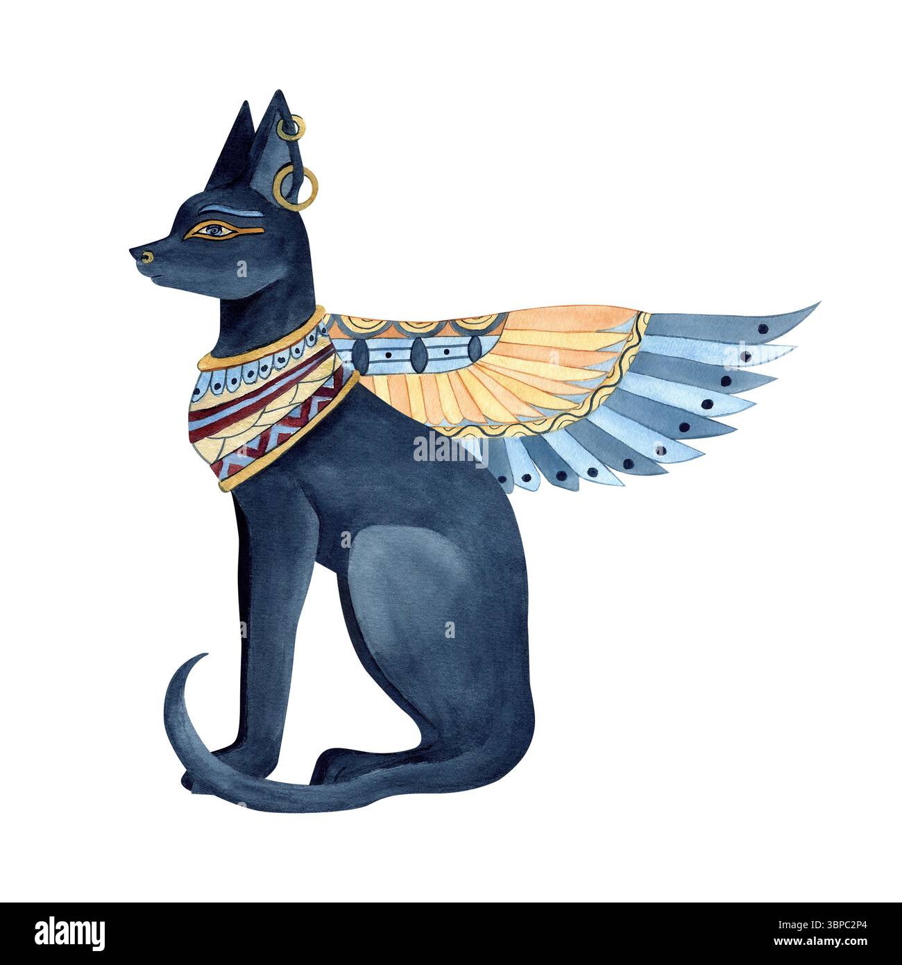 Bastet with wings Egyptian goddess, religion icon. Ancient symbol ...