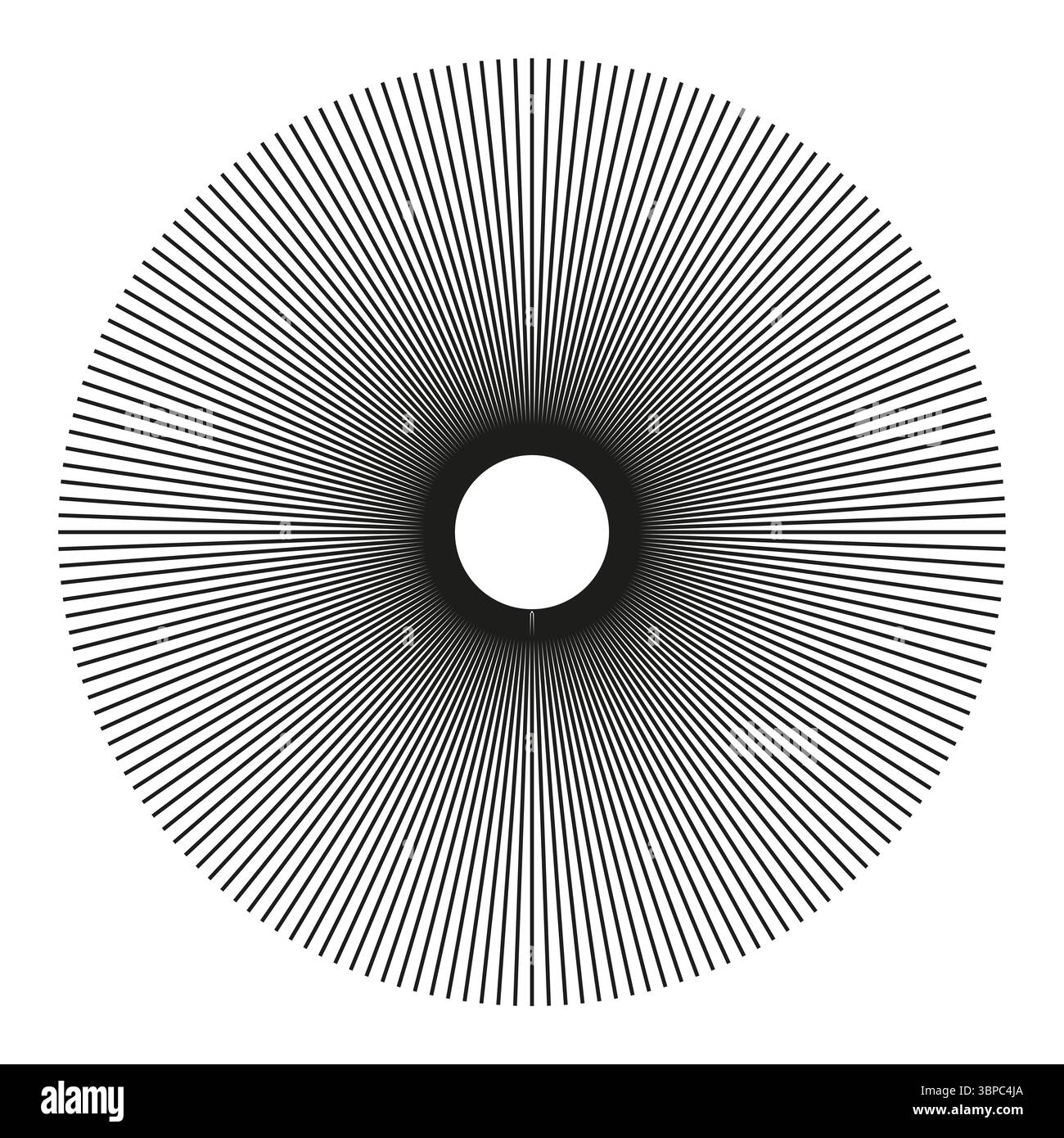 Radial circle lines. Circular lines element, shape. Spokes with ...